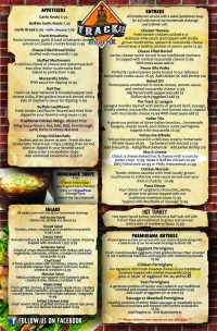 Menu – Track 32 Italian Pub | Restaurant/Bar | Feura Bush, Selkirk ...